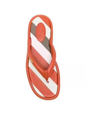 TOD'S Stripe Detail Flip Flops