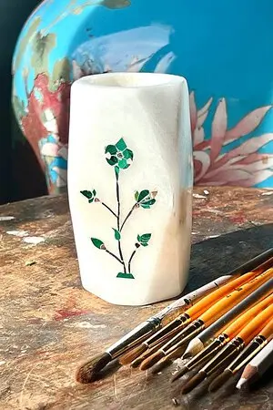 ANNA CORINNA Vintage Marble Inlaid Demi Vase Selected By