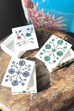 ANNA CORINNA Vintage Marble Inlaid Sweet Box Selected By - Lapis