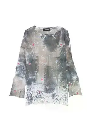 CIVIDINI Patterned Notch Neck Sweater