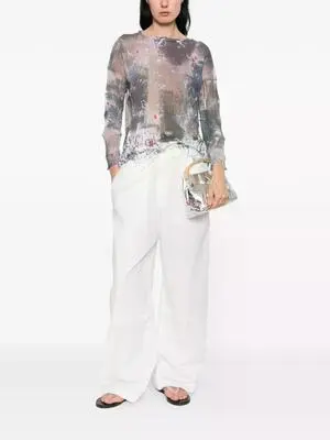 CIVIDINI Patterned Notch Neck Sweater