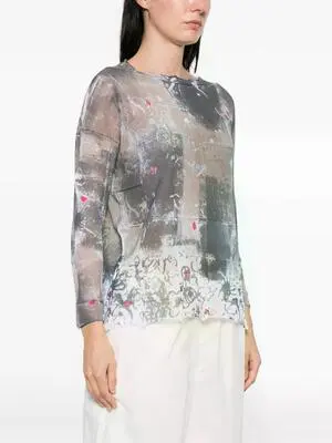 CIVIDINI Patterned Notch Neck Sweater