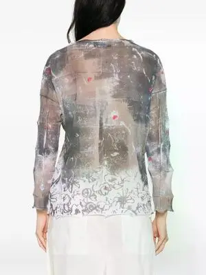 CIVIDINI Patterned Notch Neck Sweater