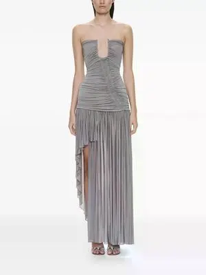 Christopher Esber Arced Orion Ruched Strapless Dress - Grey