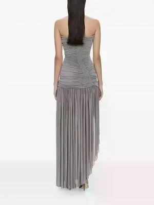 Christopher Esber Arced Orion Ruched Strapless Dress - Grey