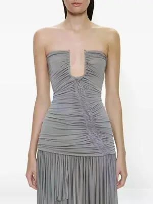 Christopher Esber Arced Orion Ruched Strapless Dress - Grey