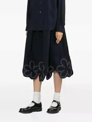 Comme Des Garçons Flower-embellished Skirt