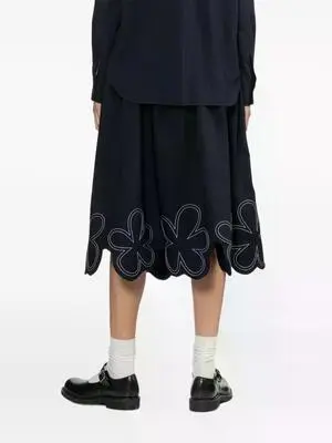 Comme Des Garçons Flower-embellished Skirt