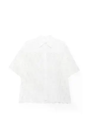 Raquel Diniz Lace Shirt With Scalloped Edge - White