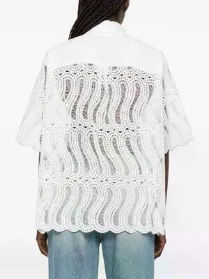 Raquel Diniz Lace Shirt With Scalloped Edge - White