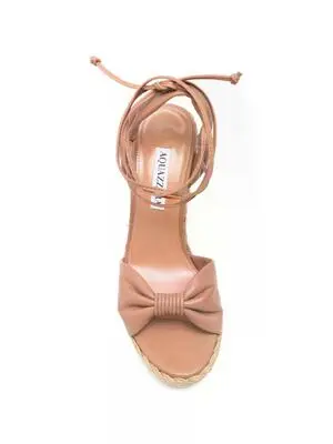 AQUAZZURA Knot Wedge Espadrilles - Neutrals