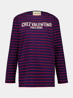Valentino Garavani Chez Striped Long Sleeve Top - Multicolour