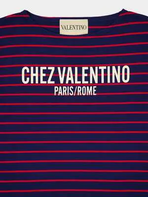 Valentino Garavani Chez Striped Long Sleeve Top - Multicolour