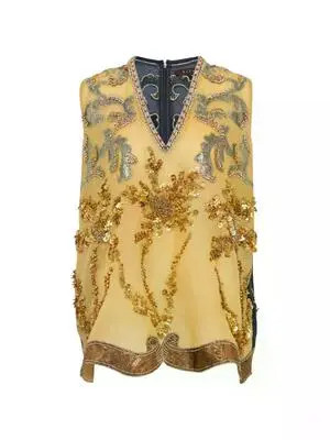 Biyan Sequinned Organza Top