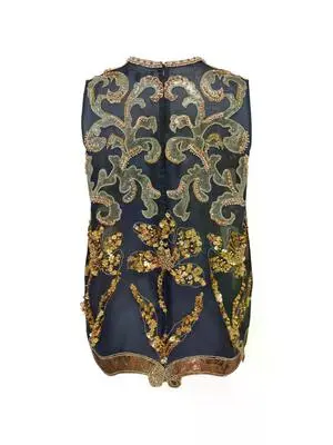 Biyan Sequinned Organza Top