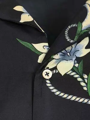 Drole De Monsieur Shell Floral Silk Shirt