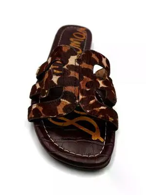 Sam Edelman Animal-print Flat Sandals - Brown