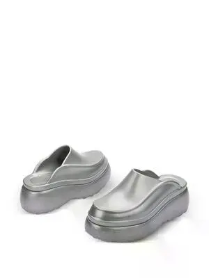Marc Jacobs X Melissa Logo-embossed Platform Mules - Silver
