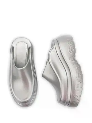Marc Jacobs X Melissa Logo-embossed Platform Mules - Silver