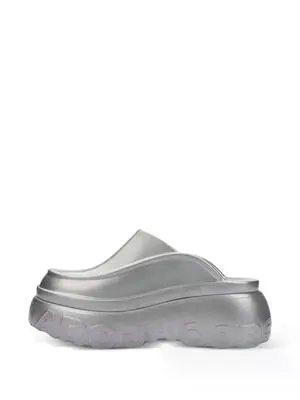 Marc Jacobs X Melissa Logo-embossed Platform Mules - Silver
