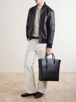 Dunhill Century 33 Patina-leather Tote Bag - Black