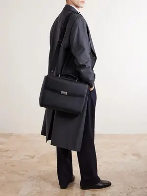 Dunhill Alfred 40 Patina-leather Briefcase