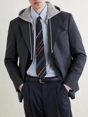 Paul Smith 8cm Striped Silk Neck Tie - Black