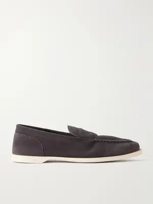John Lobb Pace Suede Loafers - Gray