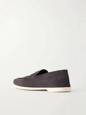 John Lobb Pace Suede Loafers - Gray