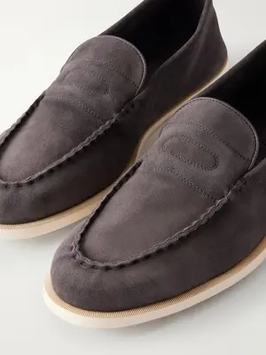 John Lobb Pace Suede Loafers - Gray