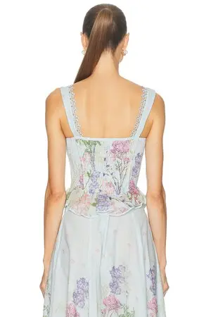 Charo Ruiz Ibiza Floret Top - Blue Botanic