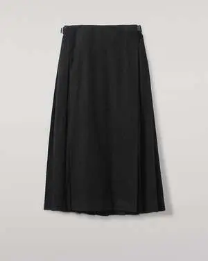 Johnstons Of Elgin Collaboration Long Pleated Wool And Cashmere Kilt
