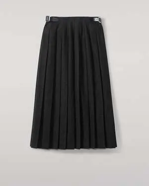 Johnstons Of Elgin Collaboration Long Pleated Wool And Cashmere Kilt