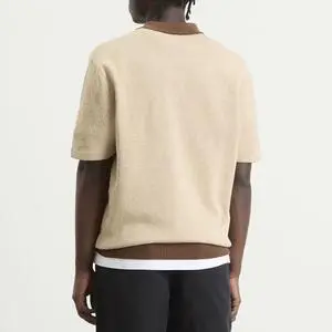 BEAMS Animal Jacquard Knit Polo - Giraffe