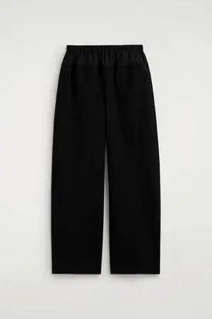 Cos Poplin-paneled Jersey Pants - Black