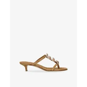 Christopher Esber Sundial Seashell Suede Heeled Sandals