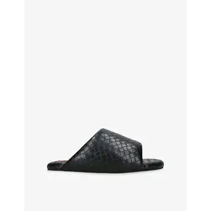 SIMONMILLER Woven Leather Sliders - Black