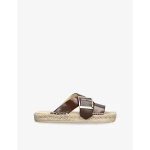 Loewe Petal Leather Espadrille Sliders