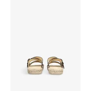 Loewe Petal Leather Espadrille Sliders