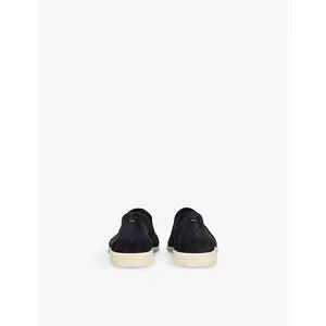 Santoni Malibu Contrast-sole Suede Loafers - Navy