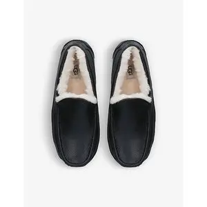 UGG Ascot Shearling-lined Leather Slippers - Black