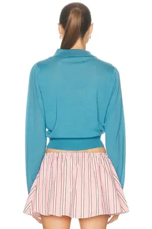 Sandy Liang Polo Sweater - Blue