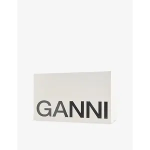 GANNI Leopard Print Denim Sandals