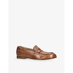 Officine Creative Badge Leather Loafers - Tan