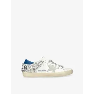GOLDEN GOOSE Super Star Crystal-embellished Leather Low-top Trainers