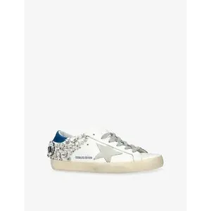 GOLDEN GOOSE Super Star Crystal-embellished Leather Low-top Trainers