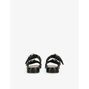 GANNI Buckled Two-strap Vegan Leather Sandals
