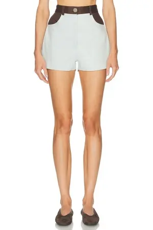 Matthew Bruch High Waist Combo Hot Short - Light Denim