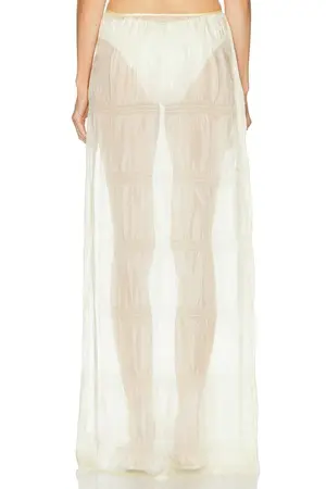 Kiki De Montparnasse Smocked Silk Maxi Skirt