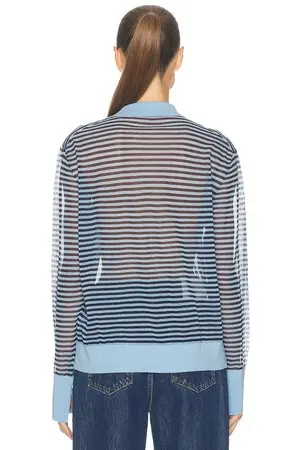 FRAME The Collared Cardigan - Powder Blue Multi